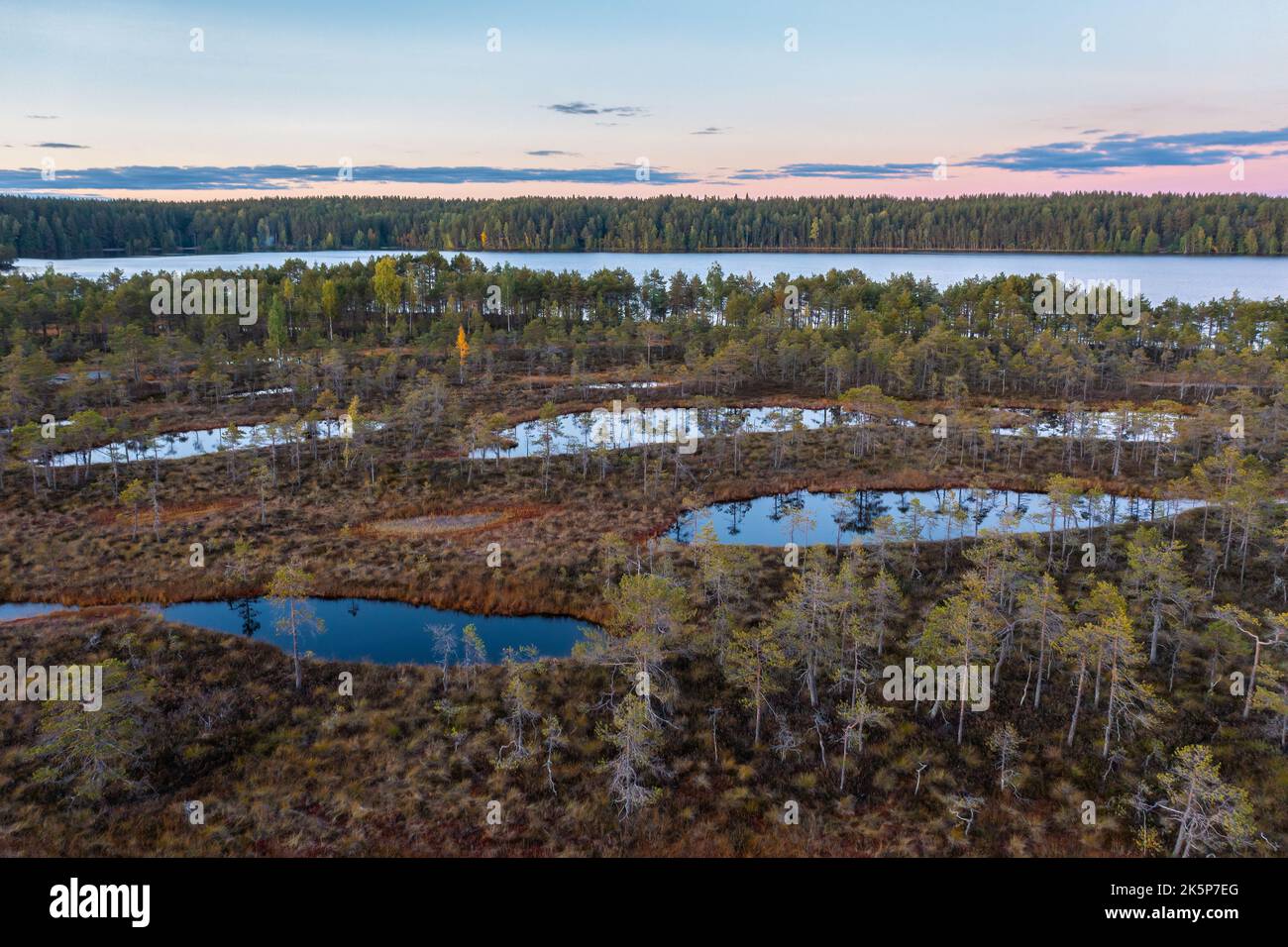 aerial photo of the northern marshes during sunset Stock Photo - Alamy
