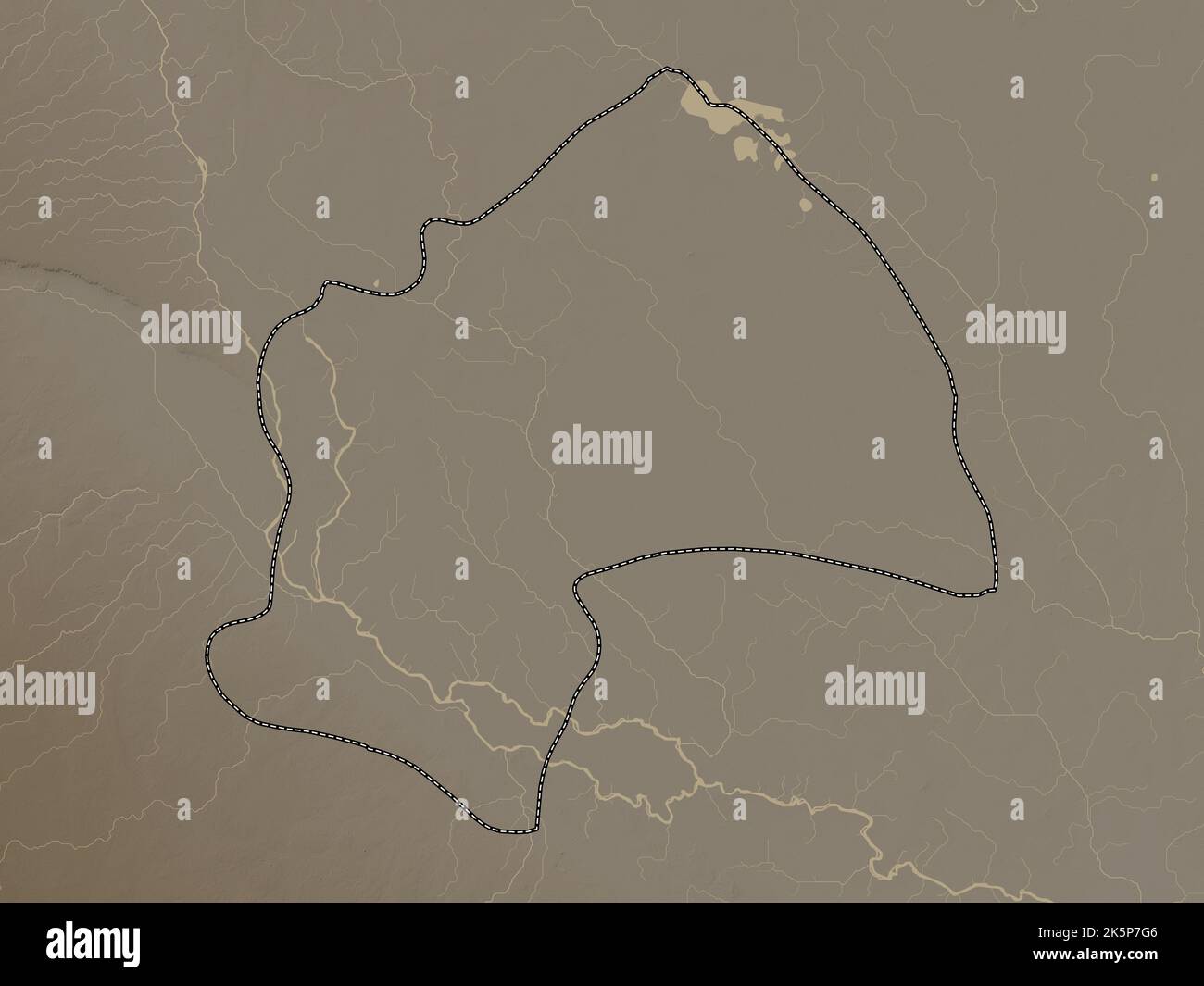 Al-Qadisiyah, province of Iraq. Elevation map colored in sepia tones ...