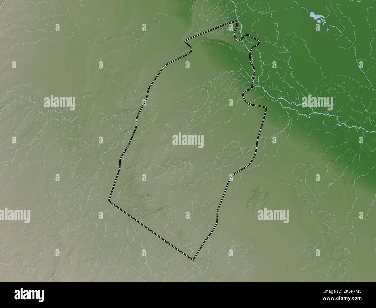 An-Najaf, province of Iraq. Elevation map colored in wiki style with lakes and rivers Stock ...