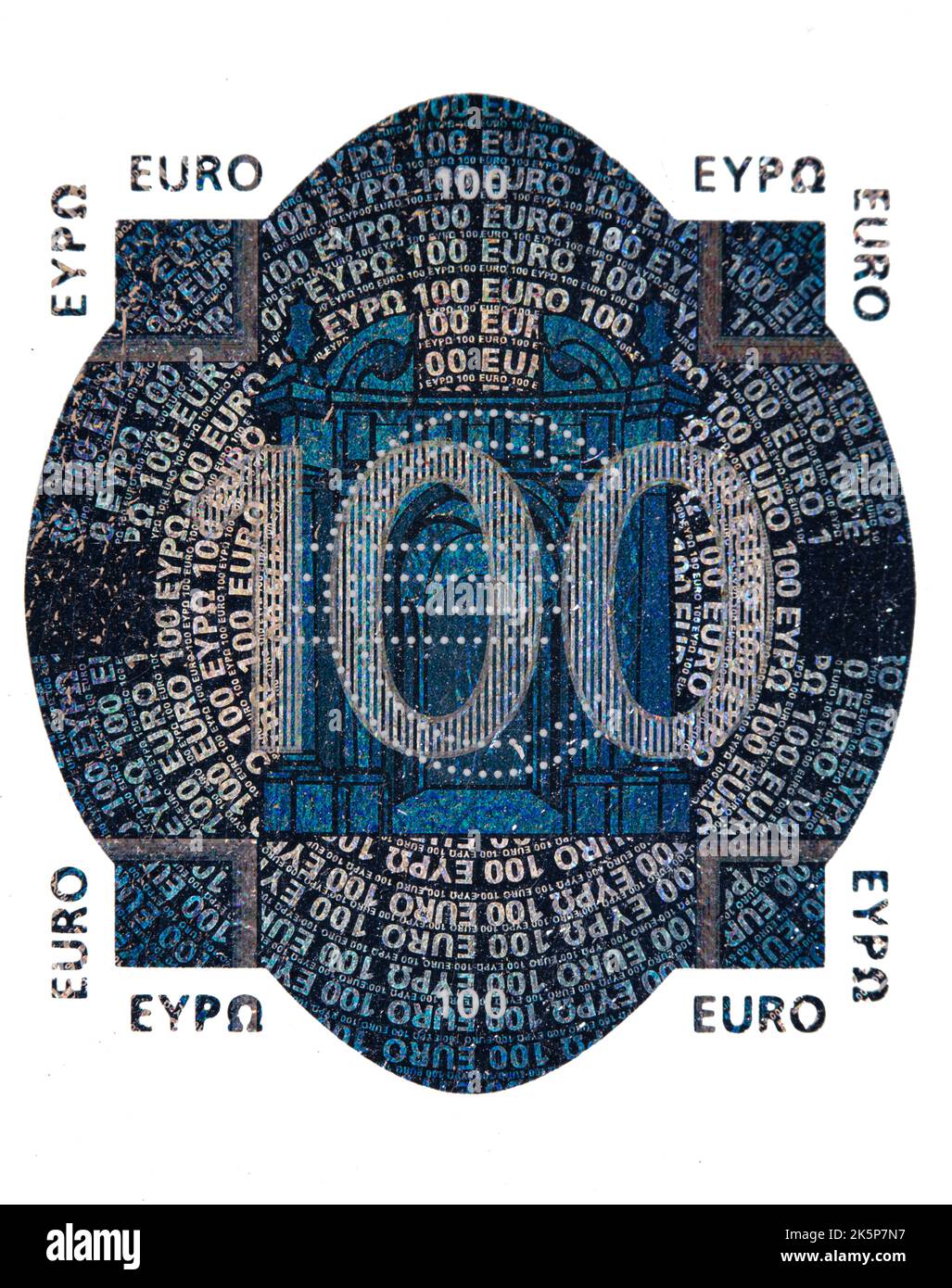 fragment of 100 euro banknote on transparent background for design ...