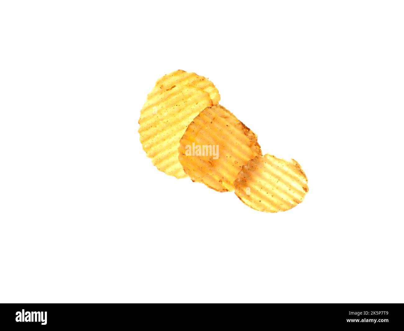 Food snack still-life of Crinkle cut crisps on plain background Stock ...