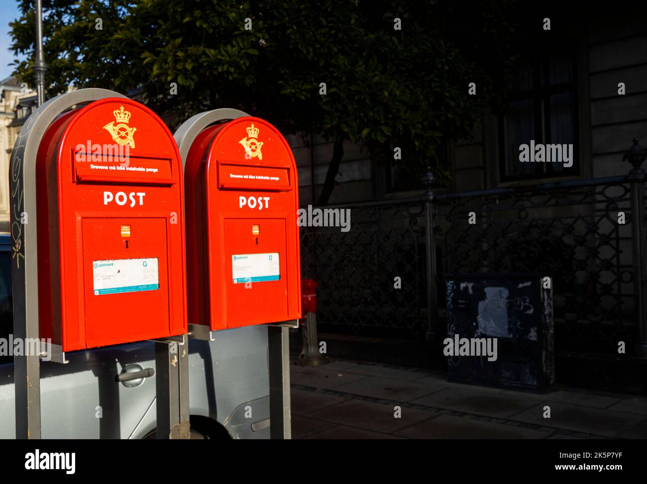 Copenhagen, Denmark. October 2022. The typical red letter bos on the ...