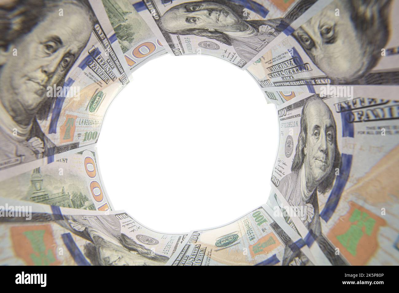 Tube from 100 dollar banknotes with transparent background for design ...