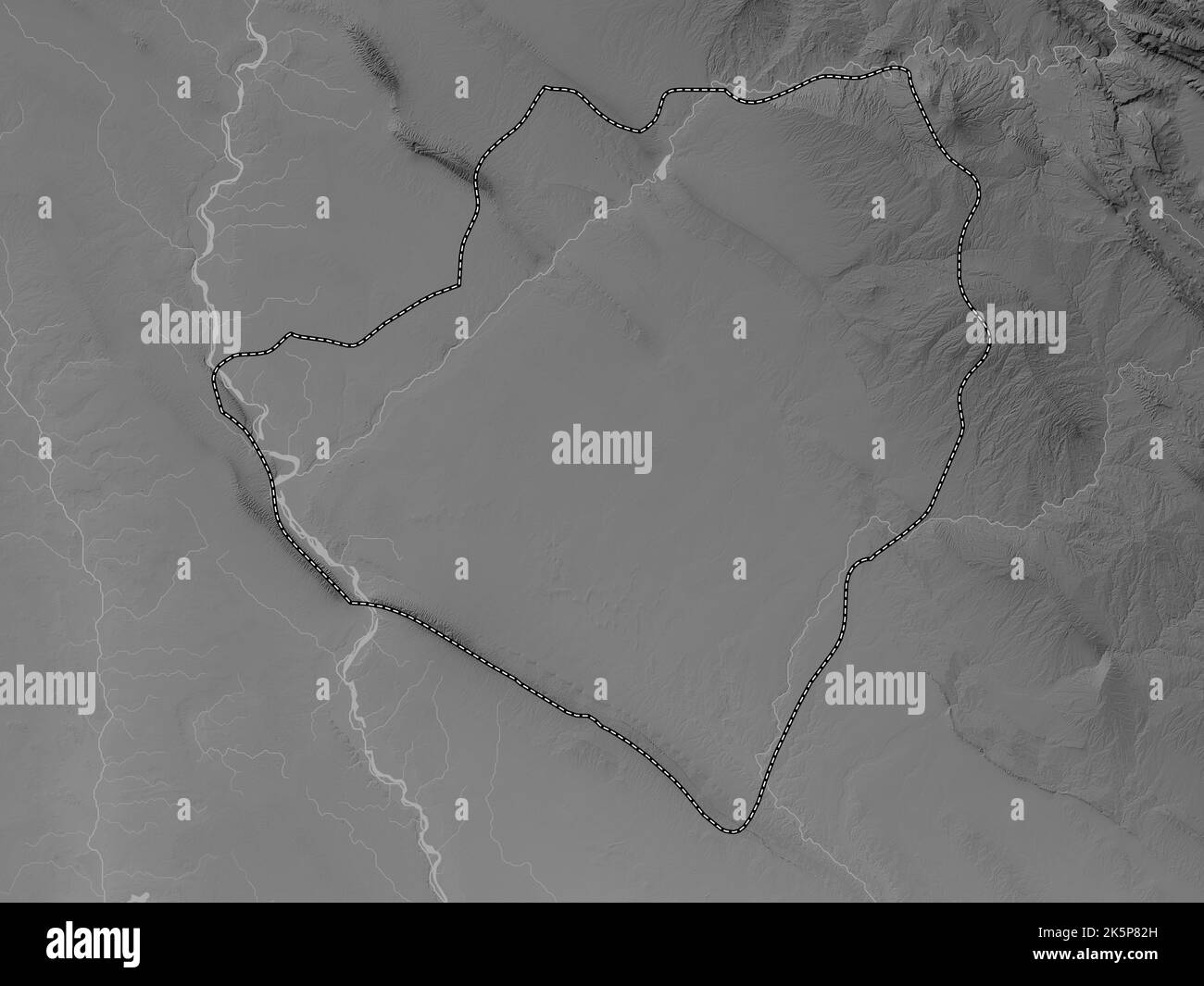 At-Ta'mim, province of Iraq. Grayscale elevation map with lakes and ...