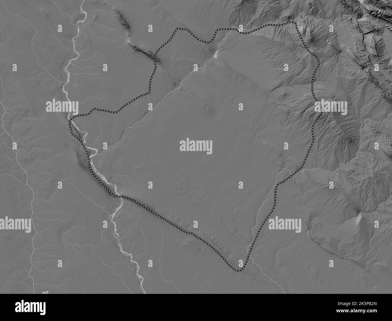 At-Ta'mim, province of Iraq. Bilevel elevation map with lakes and ...