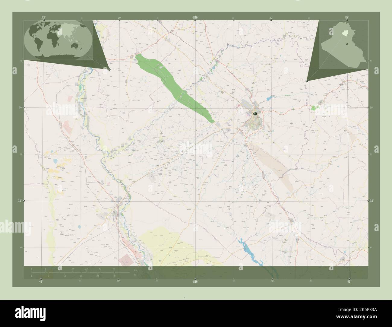 At-Ta'mim, province of Iraq. Open Street Map. Locations of major cities ...