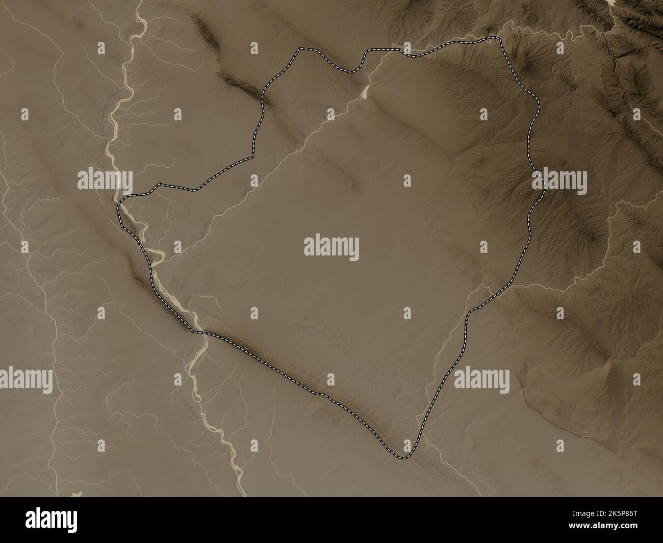 At-Ta'mim, province of Iraq. Elevation map colored in sepia tones with ...