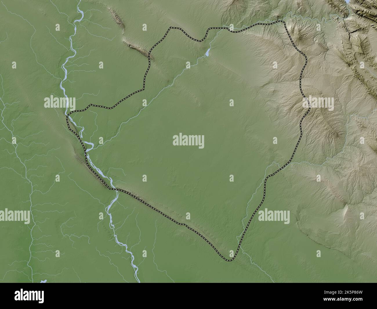 At-Ta'mim, province of Iraq. Elevation map colored in wiki style with ...
