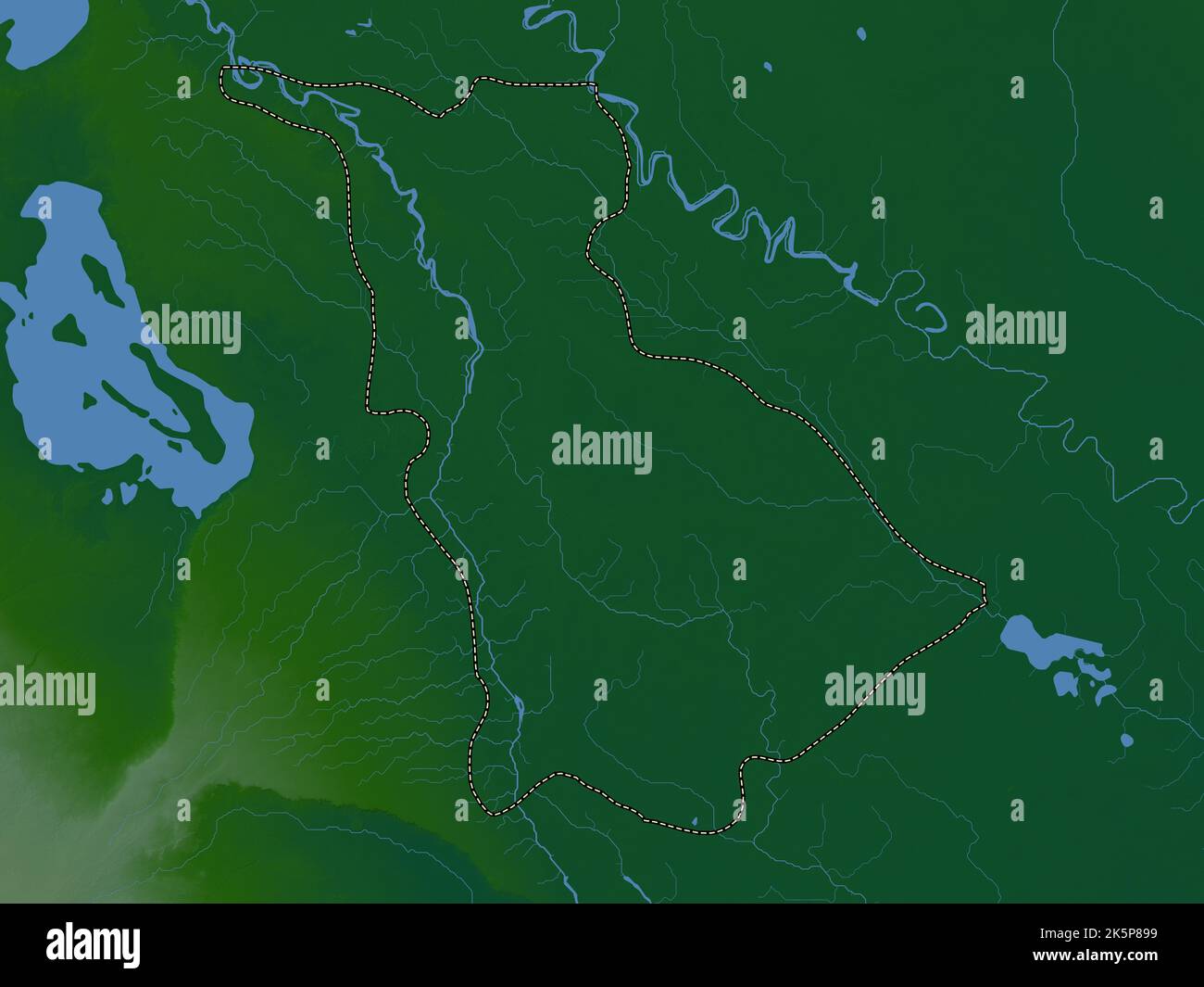 Babil, province of Iraq. Colored elevation map with lakes and rivers ...