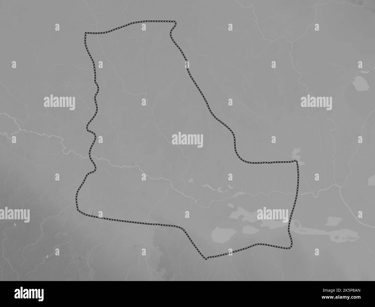 Dhi-Qar, province of Iraq. Grayscale elevation map with lakes and ...