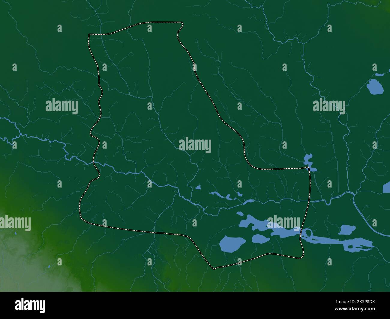 Dhi-Qar, province of Iraq. Colored elevation map with lakes and rivers ...