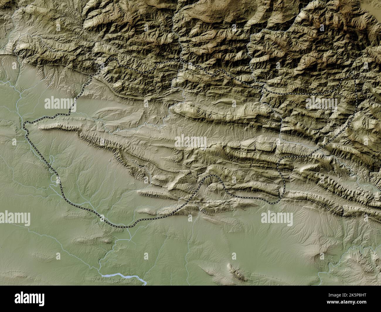 Dihok, province of Iraq. Elevation map colored in wiki style with lakes ...