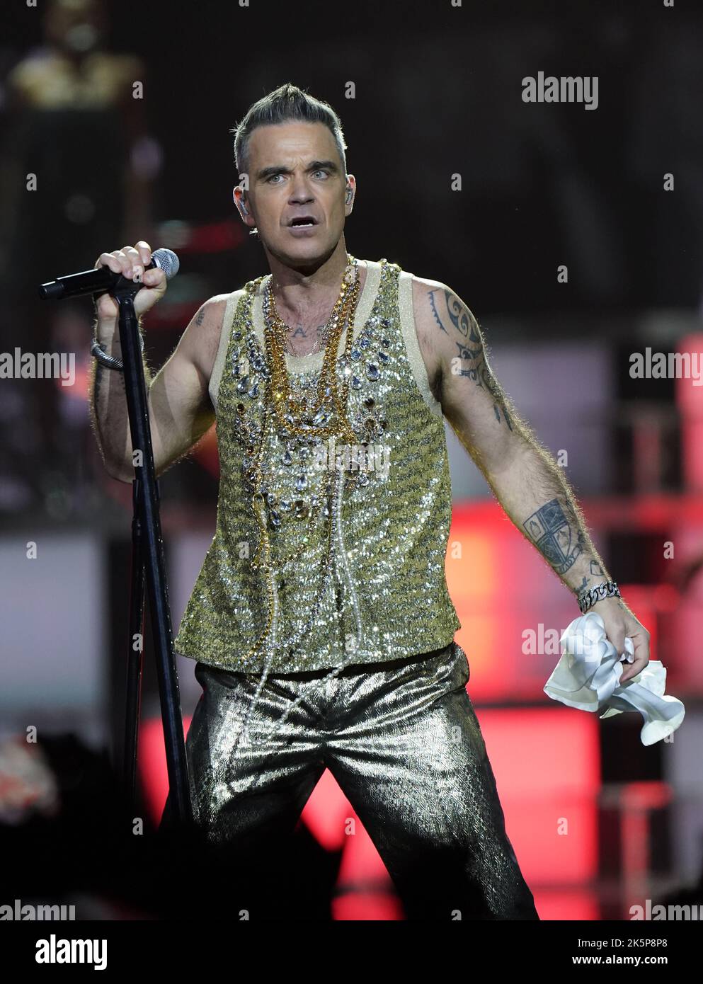 EDITORIAL USE ONLY. Not for use after November 5, 2022 Robbie Williams ...