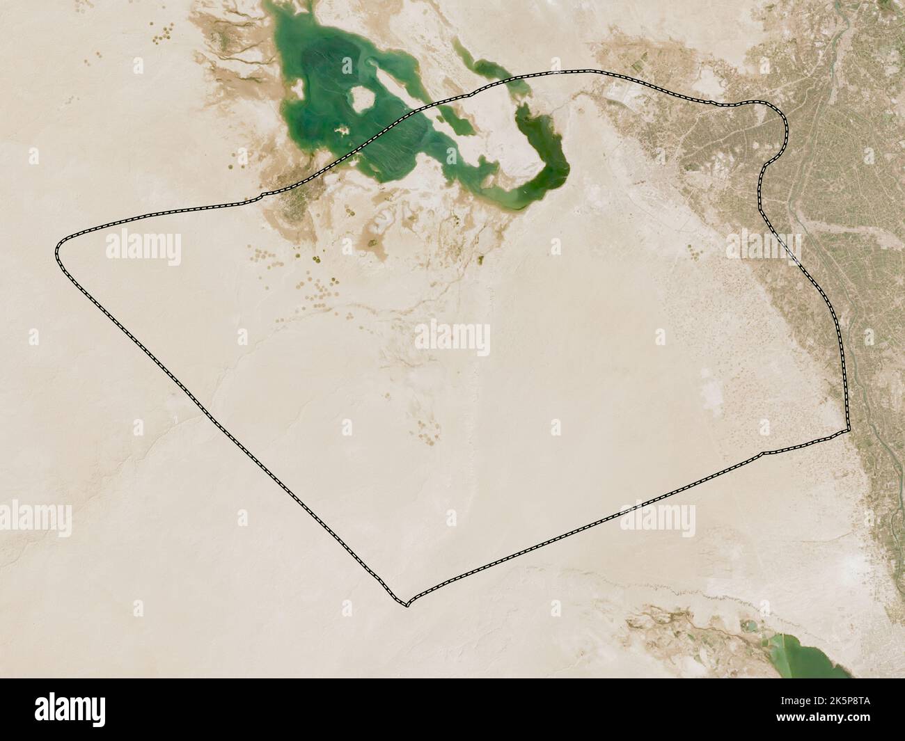 Karbala', province of Iraq. Low resolution satellite map Stock Photo ...