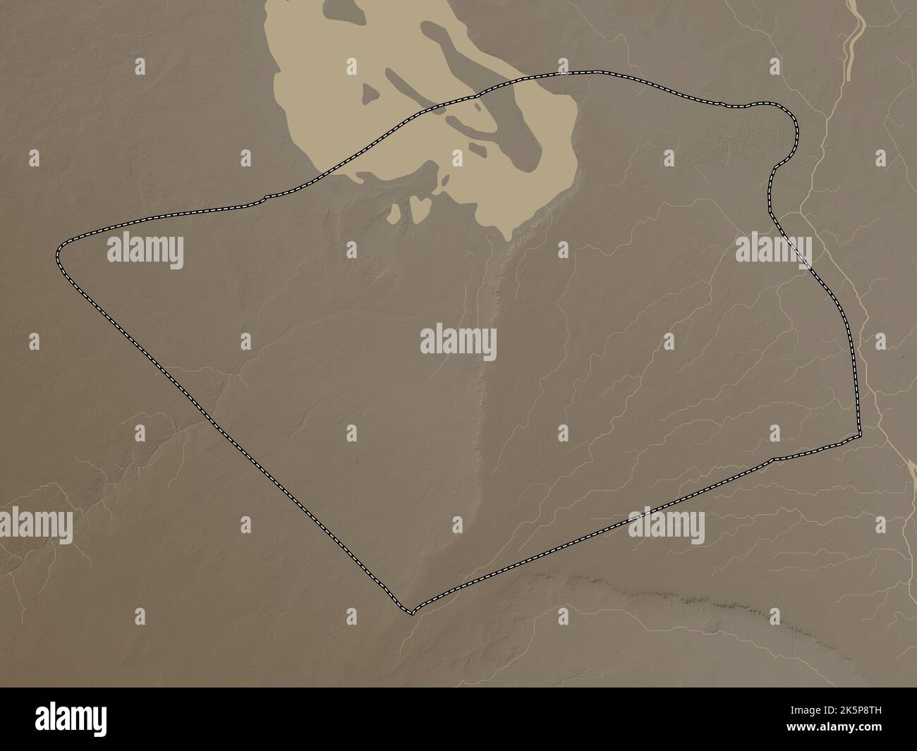 Karbala', province of Iraq. Elevation map colored in sepia tones with ...