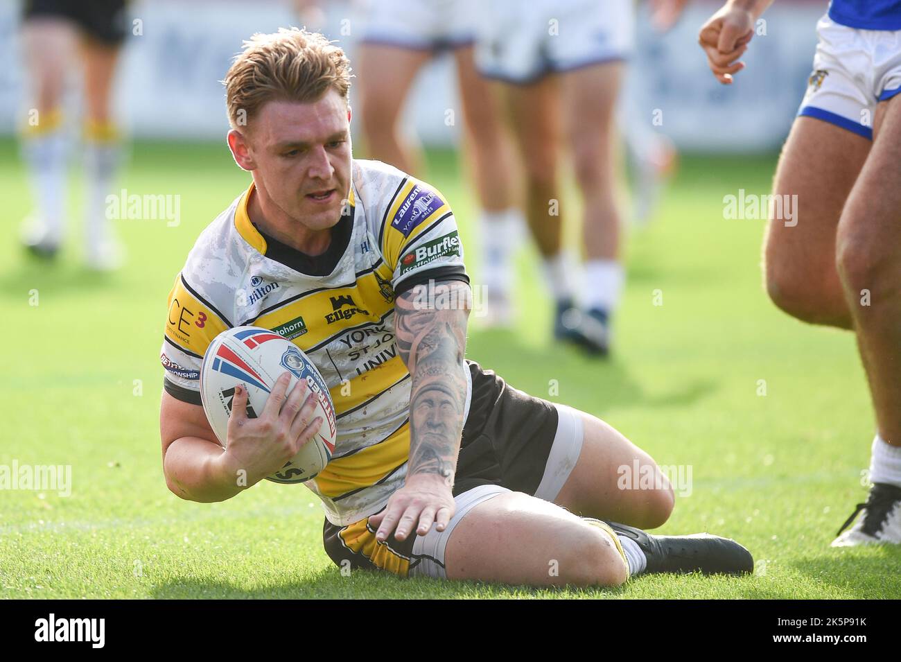 York, England -11th September 2022 - Liam Harris of York Knights scores ...