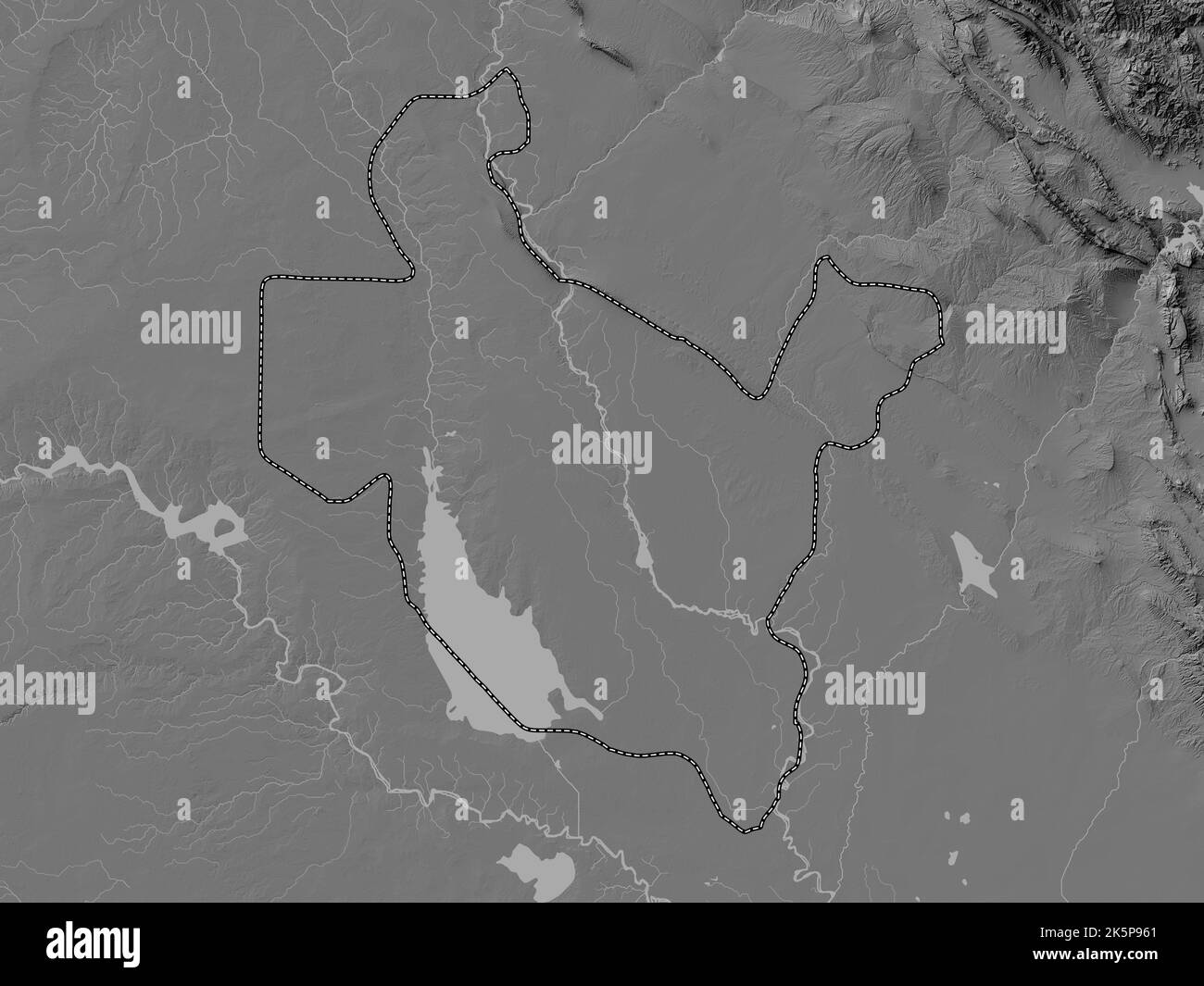 Sala ad-Din, province of Iraq. Bilevel elevation map with lakes and ...