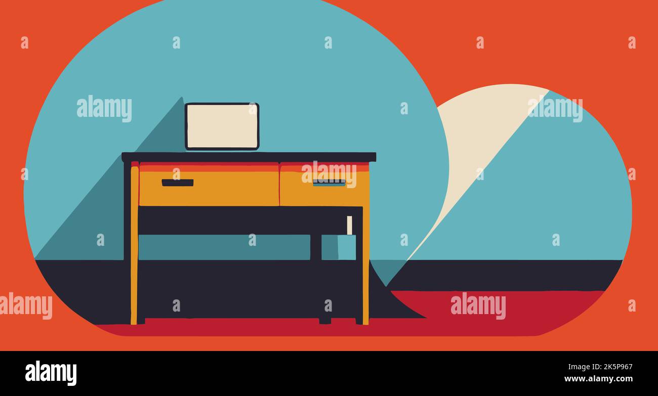 A vector illustration of an office desk Stock Vector Image & Art - Alamy