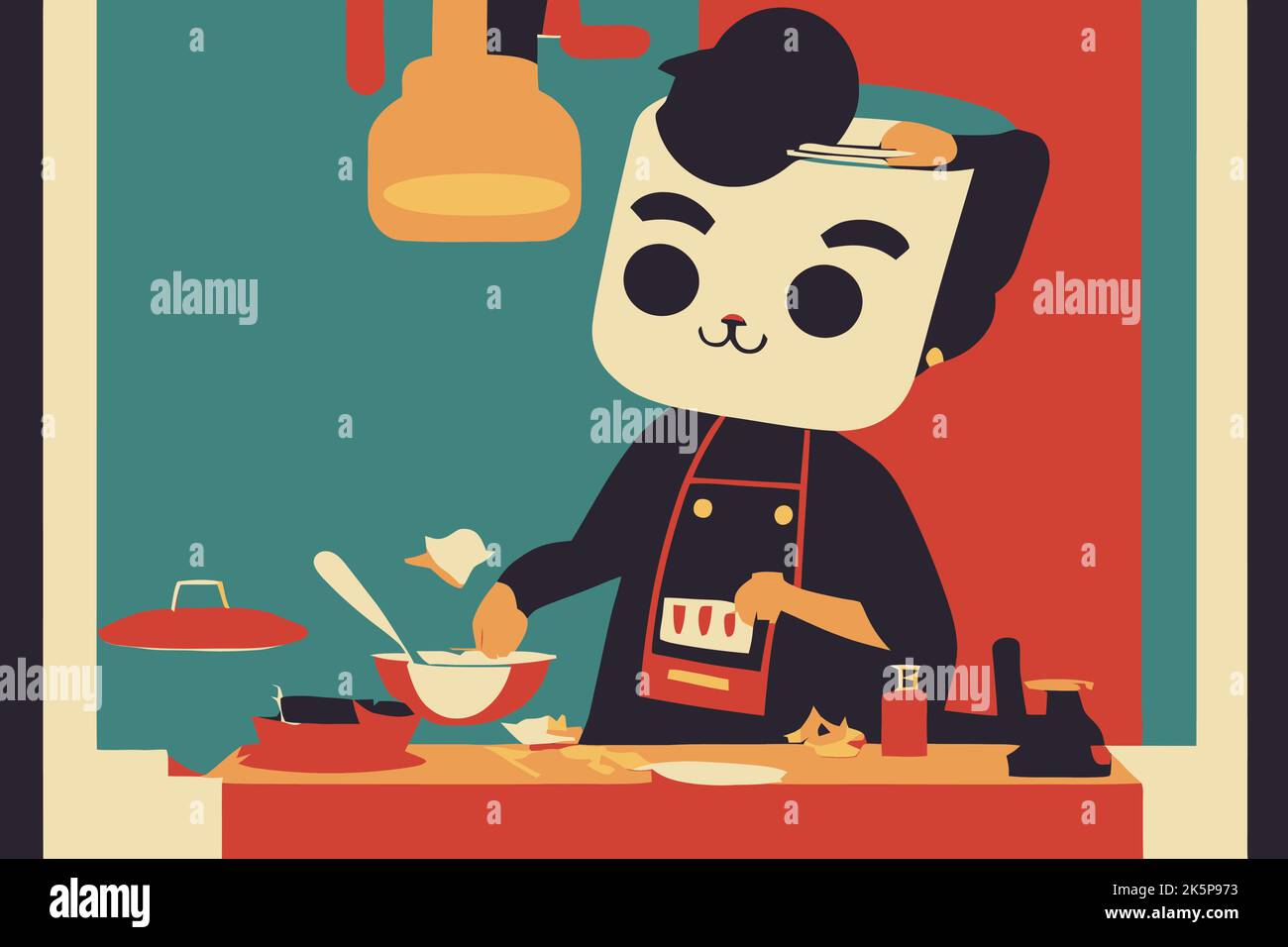 A vector illustration of a chef cooking a meal Stock Vector Image & Art ...