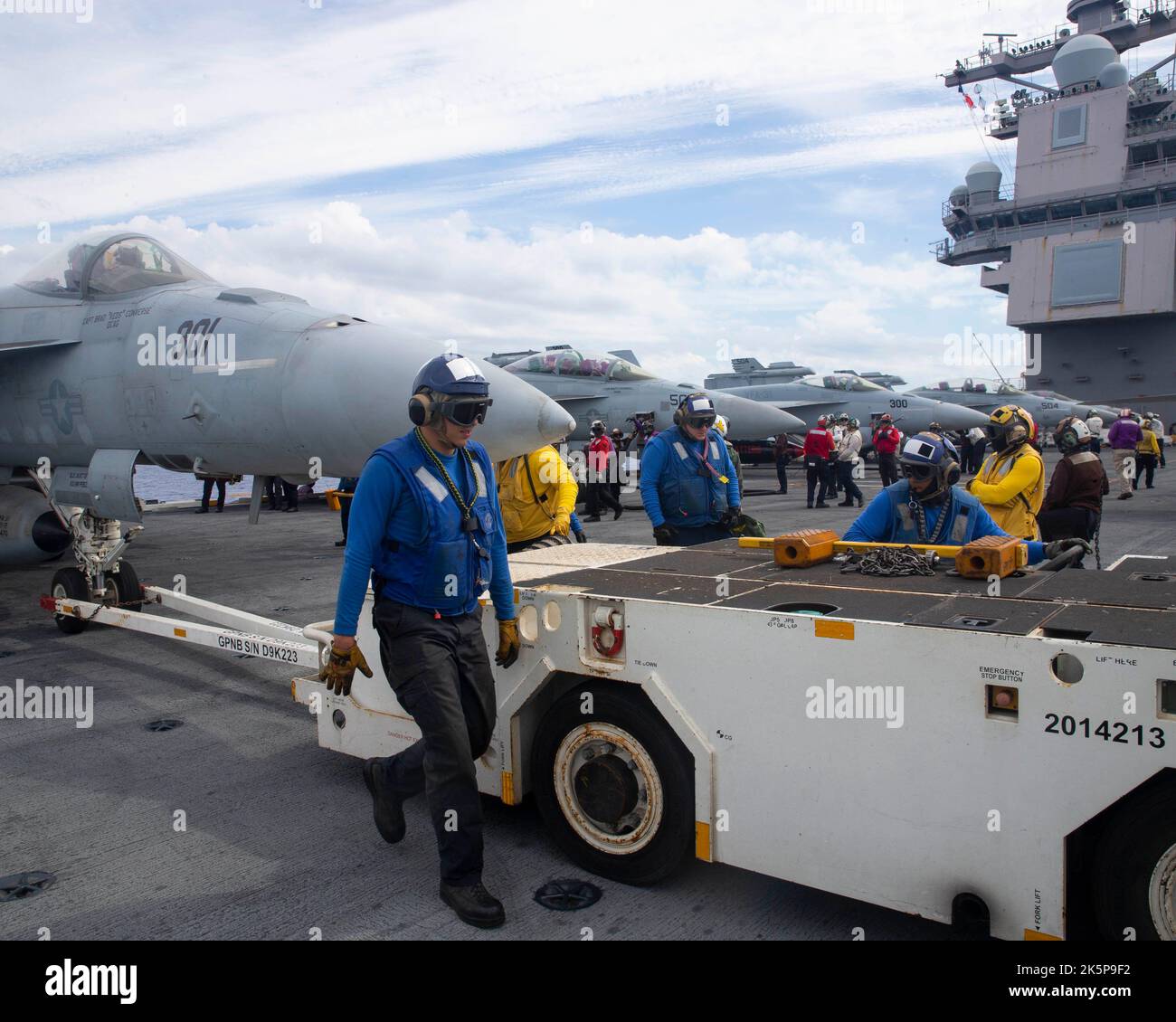 Sailors assigned to the first-in-class aircraft carrier USS Gerald R ...