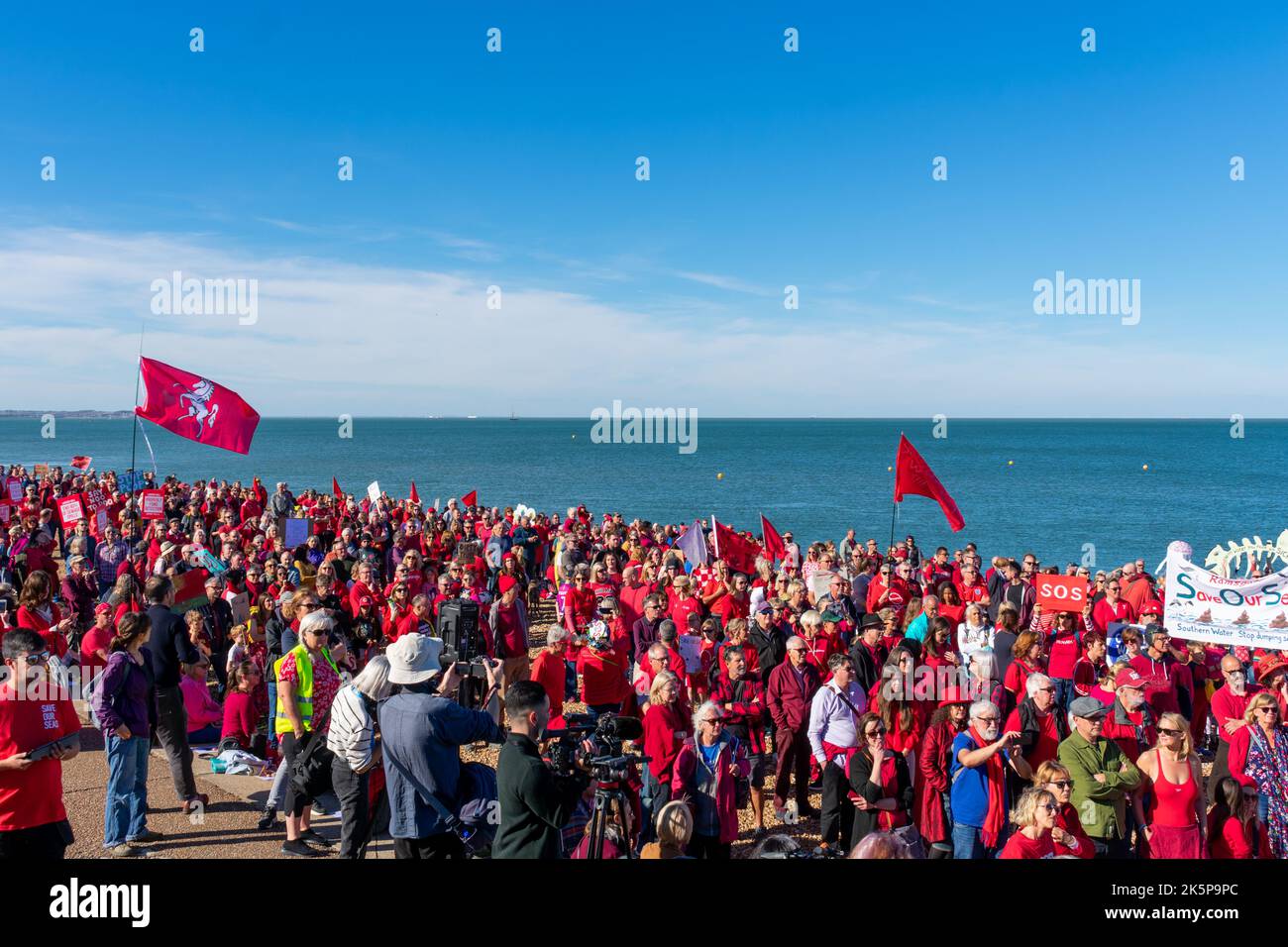 An estimated 2,000 protesters gather at Tankerton Beach, near ...