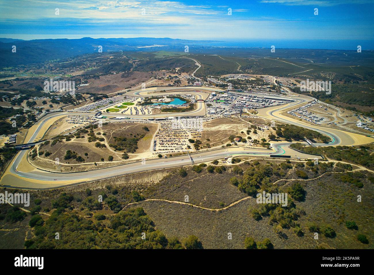 An aerial view of Laguna Seca Raceway in California, USA Stock Photo ...