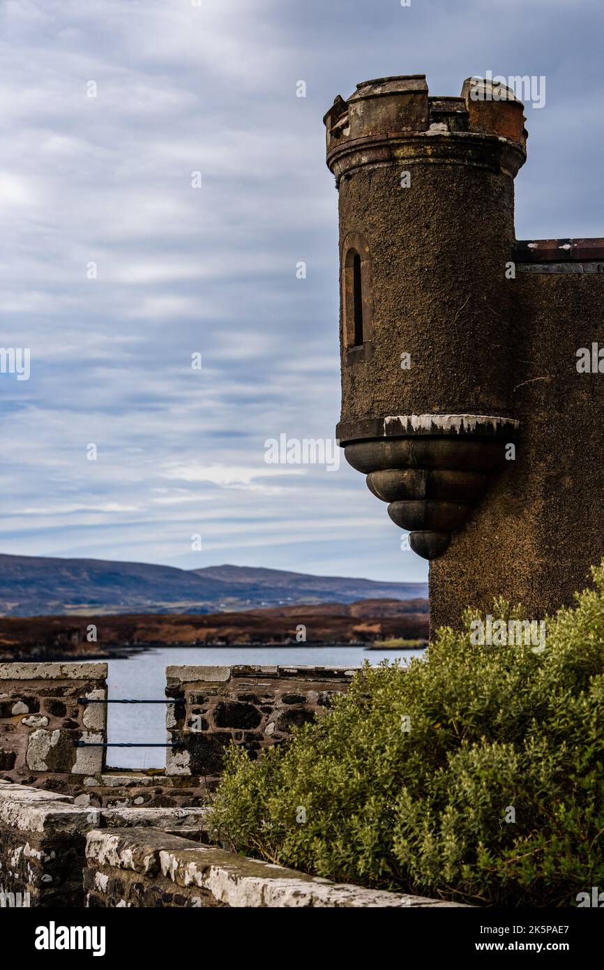 A vertical shot of the Dunvegan Castle on the Isle of Skye, Scotland UK ...