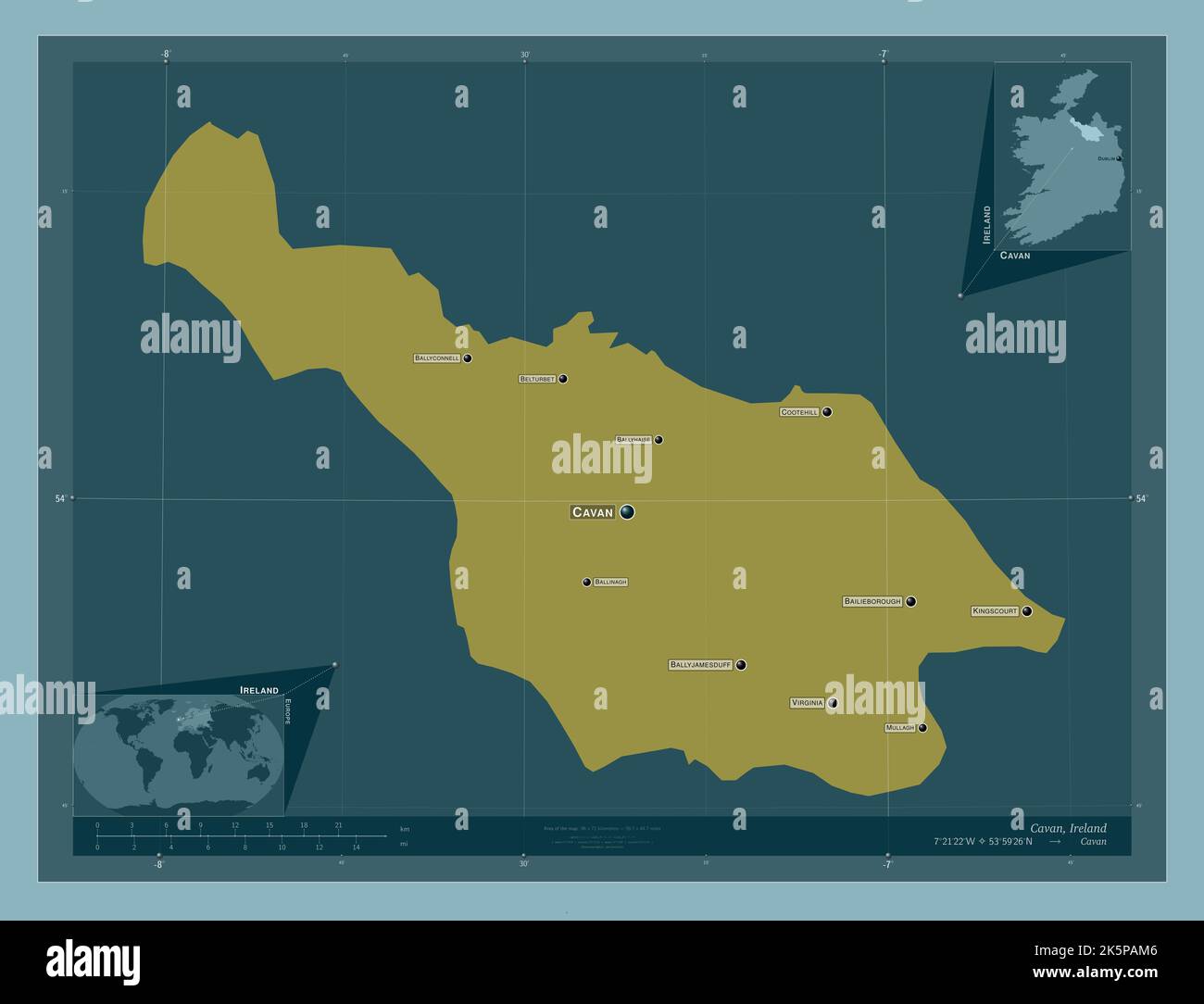 Cavan county map hi-res stock photography and images - Alamy