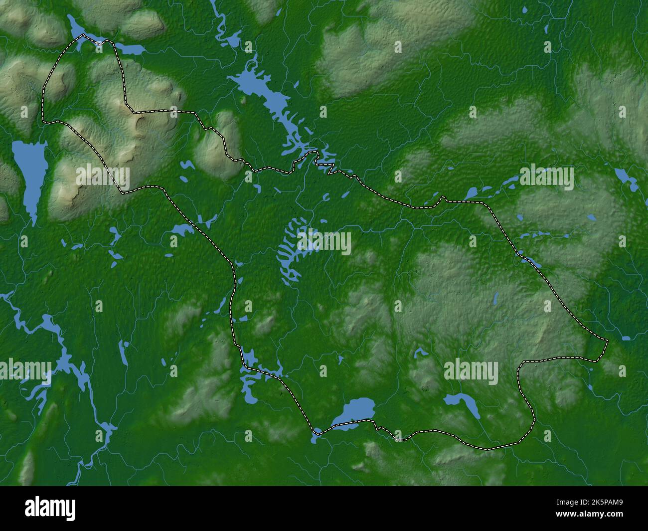 Cavan, county of Ireland. Colored elevation map with lakes and rivers ...