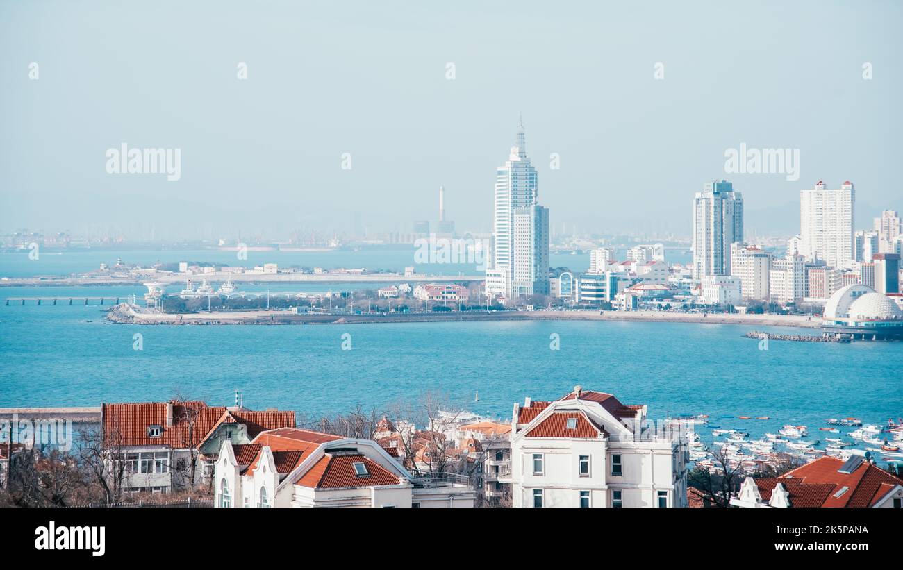 The seaside city scenery of Qingdao, Shandong Province, China Stock ...