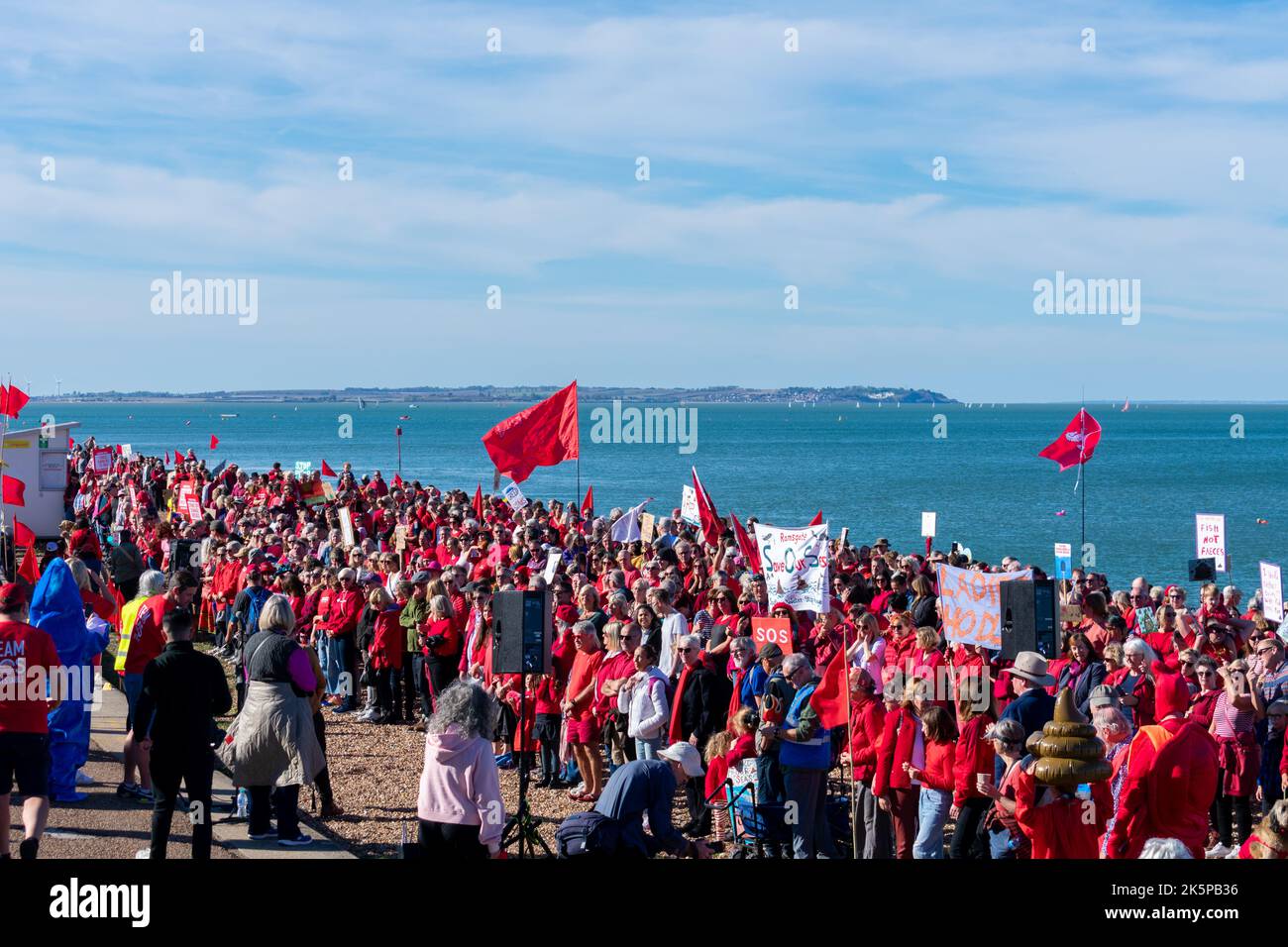 An estimated 2,000 protesters gather at Tankerton Beach, near ...