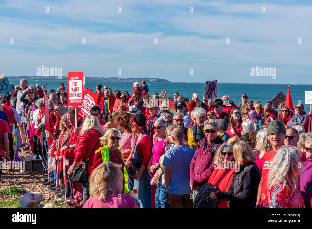 An estimated 2,000 protesters gather at Tankerton Beach, near ...