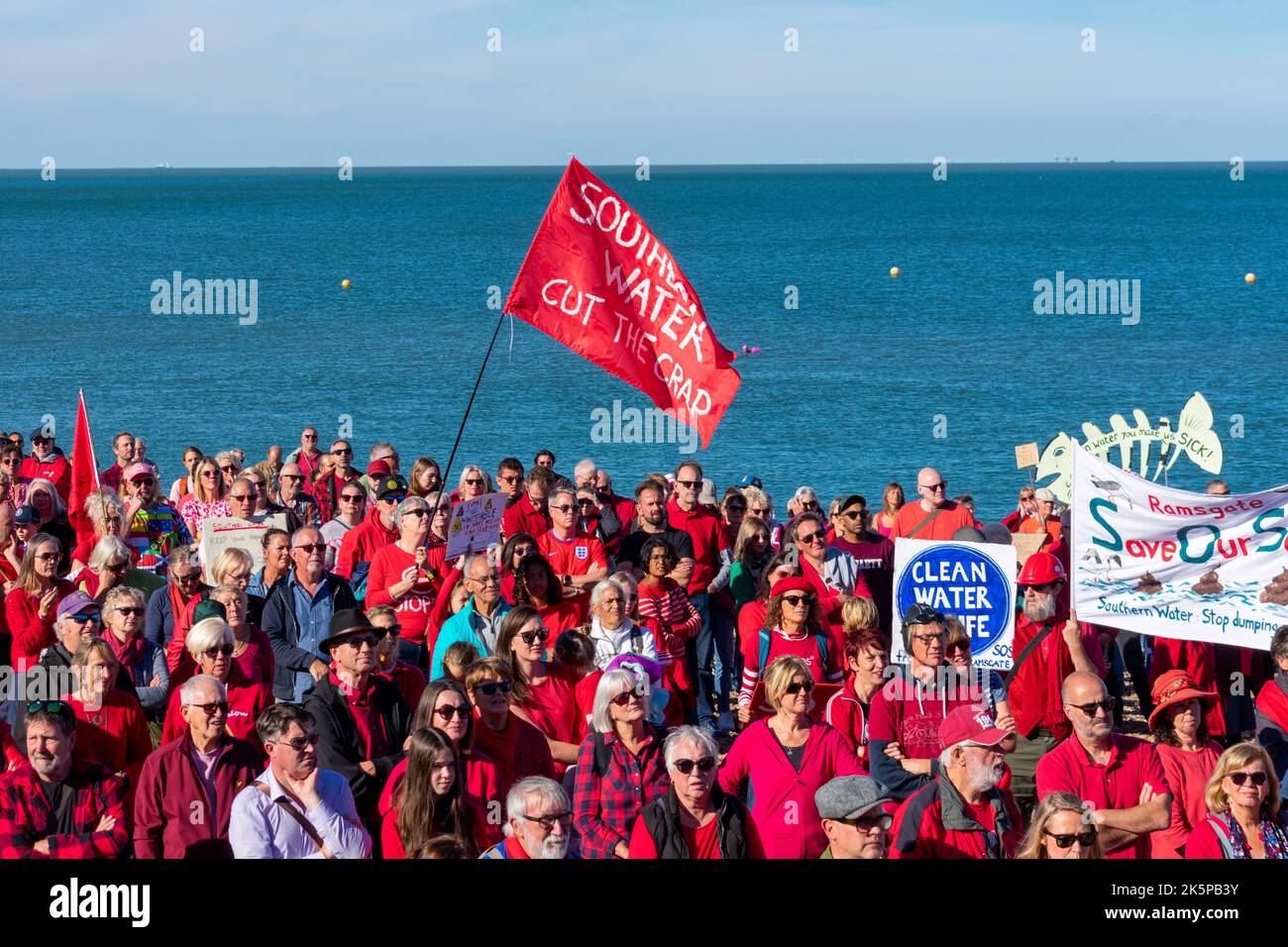 An estimated 2,000 protesters gather at Tankerton Beach, near ...