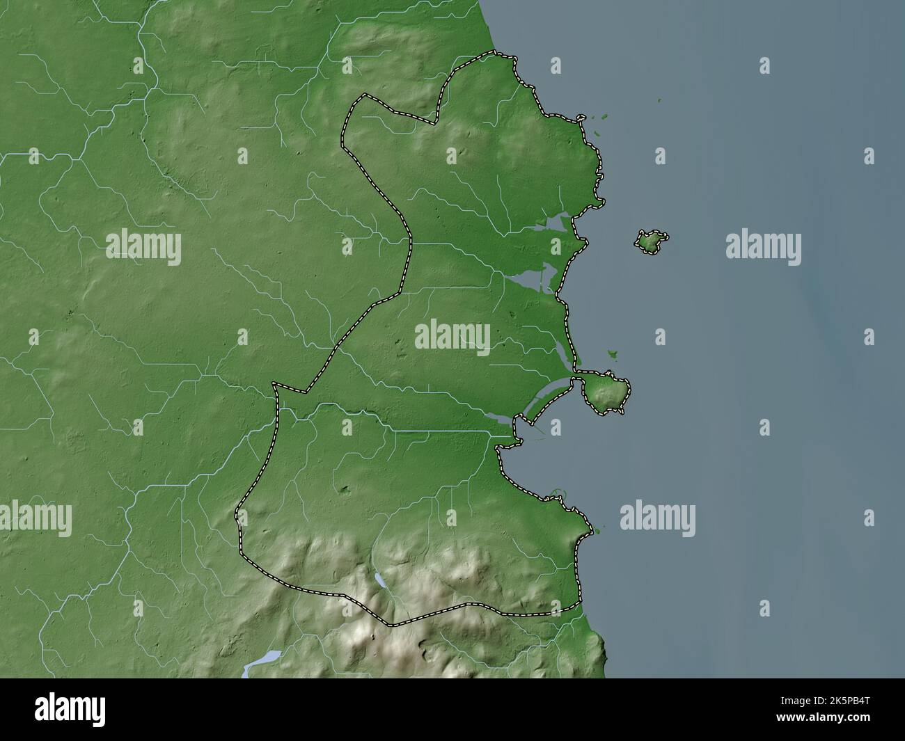 Dublin, county of Ireland. Elevation map colored in wiki style with ...