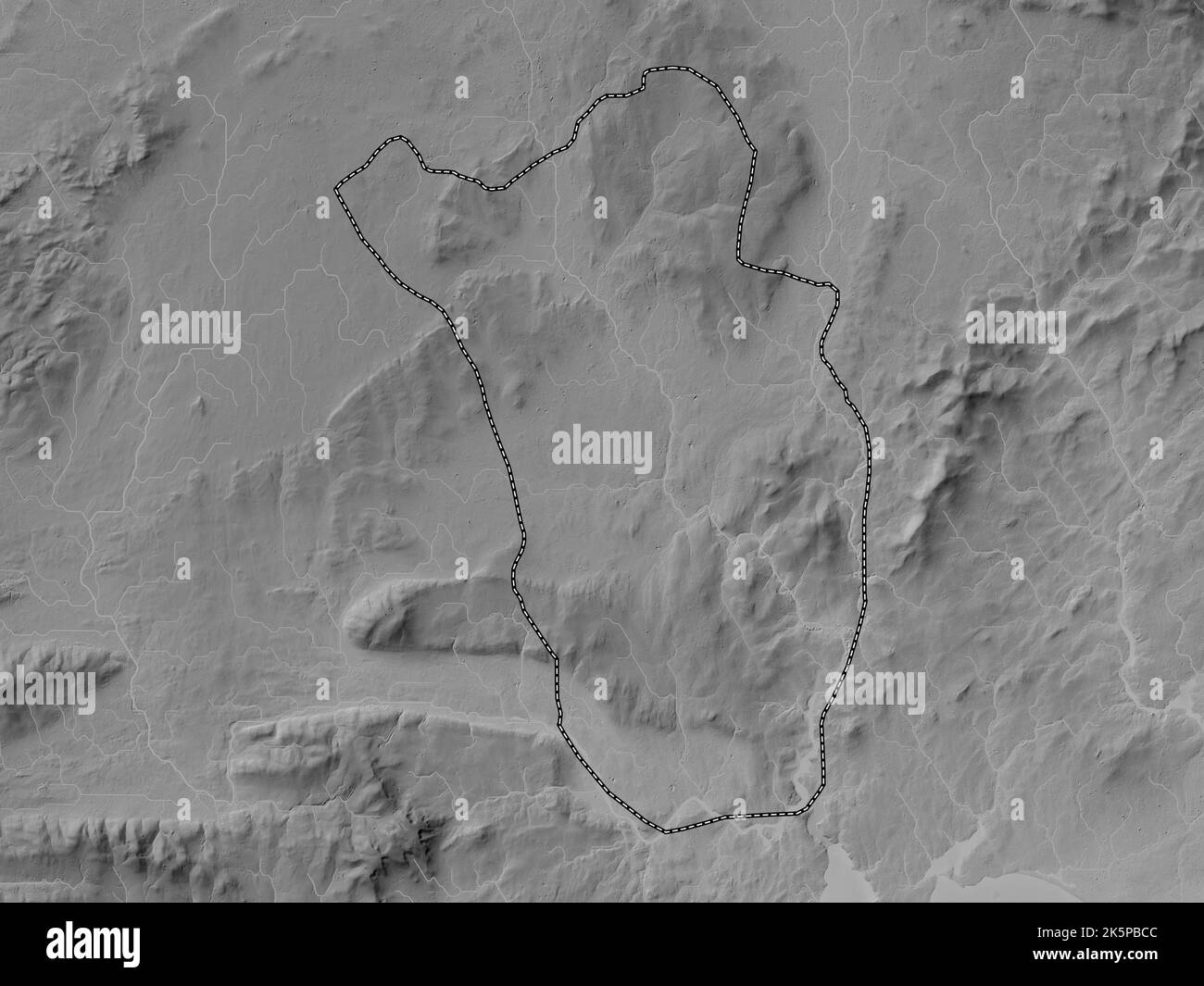 Kilkenny, county of Ireland. Grayscale elevation map with lakes and ...
