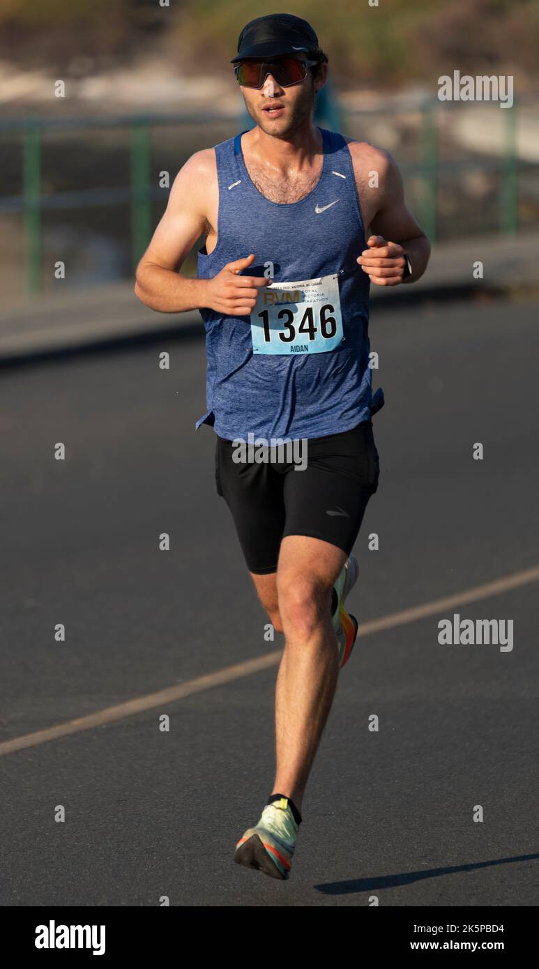 A runner on Beach Drive in the Royal Victoria Marathon on October 9 ...