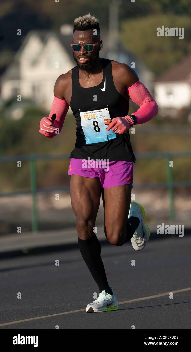 A runner on Beach Drive in the Royal Victoria Marathon on October 9 ...
