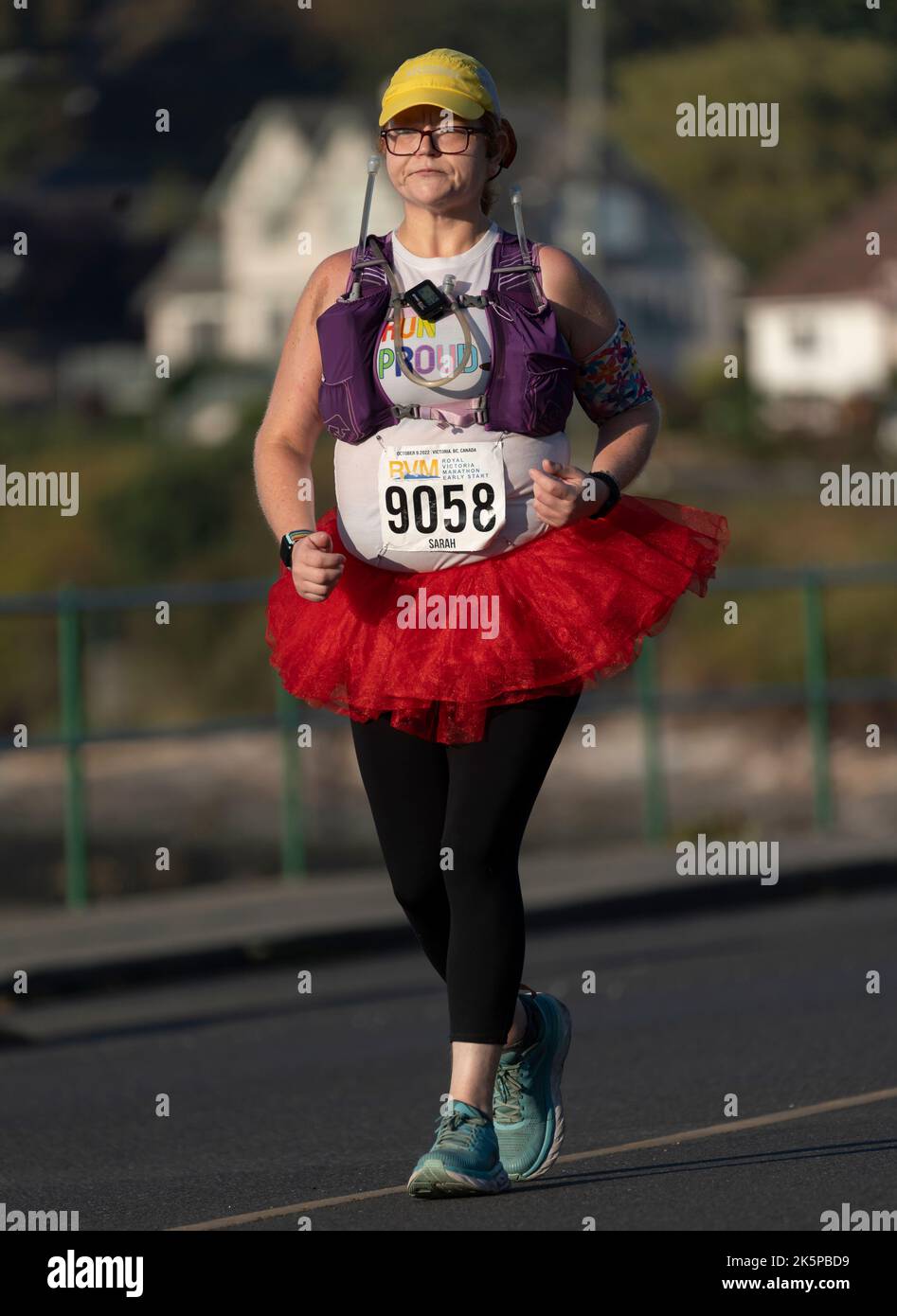 A runner on Beach Drive in the Royal Victoria Marathon on October 9 ...