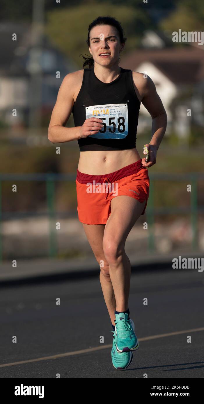 A runner on Beach Drive in the Royal Victoria Marathon on October 9 ...