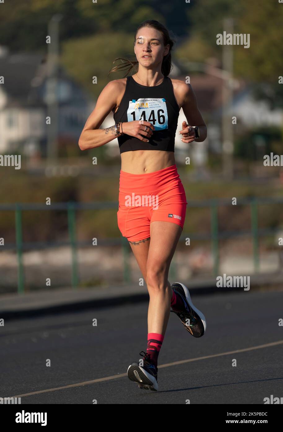 A runner on Beach Drive in the Royal Victoria Marathon on October 9 ...