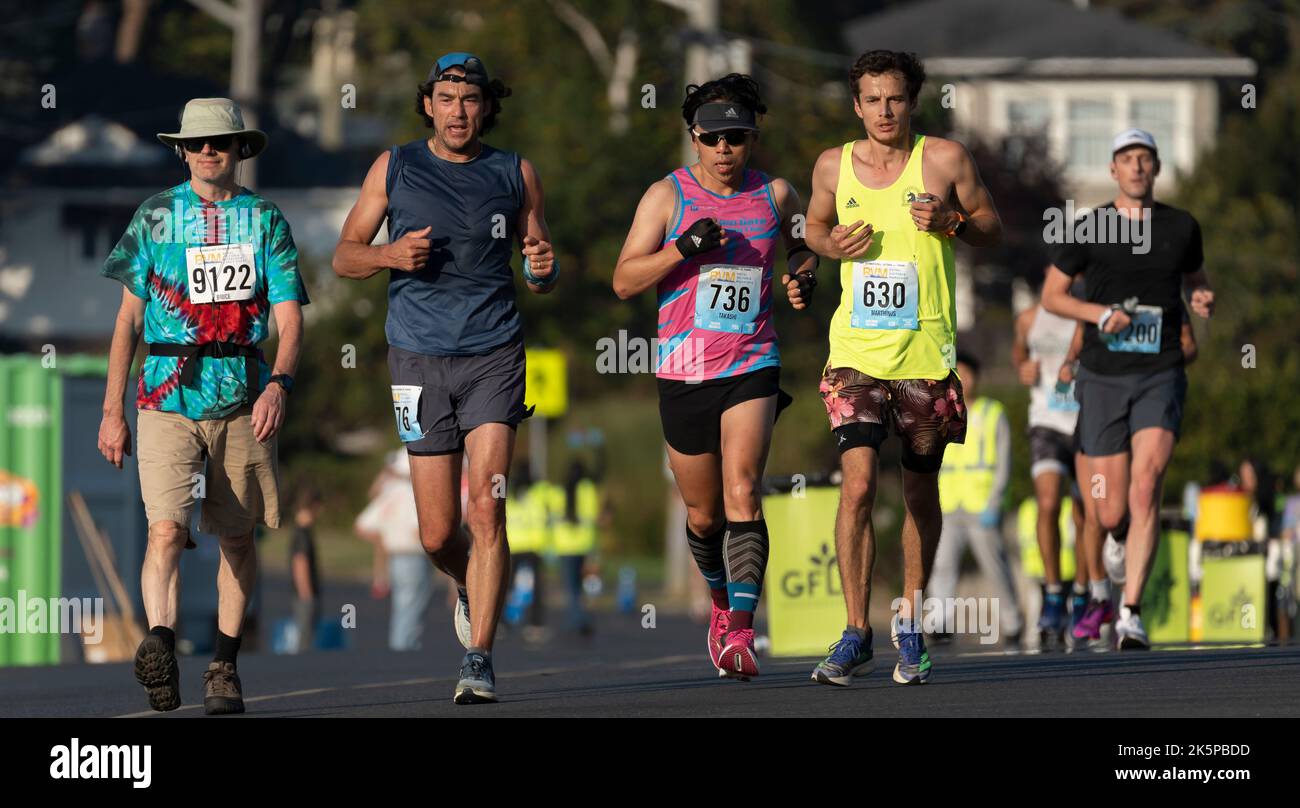 Runners on Beach Drive in the Royal Victoria Marathon on October 9 ...