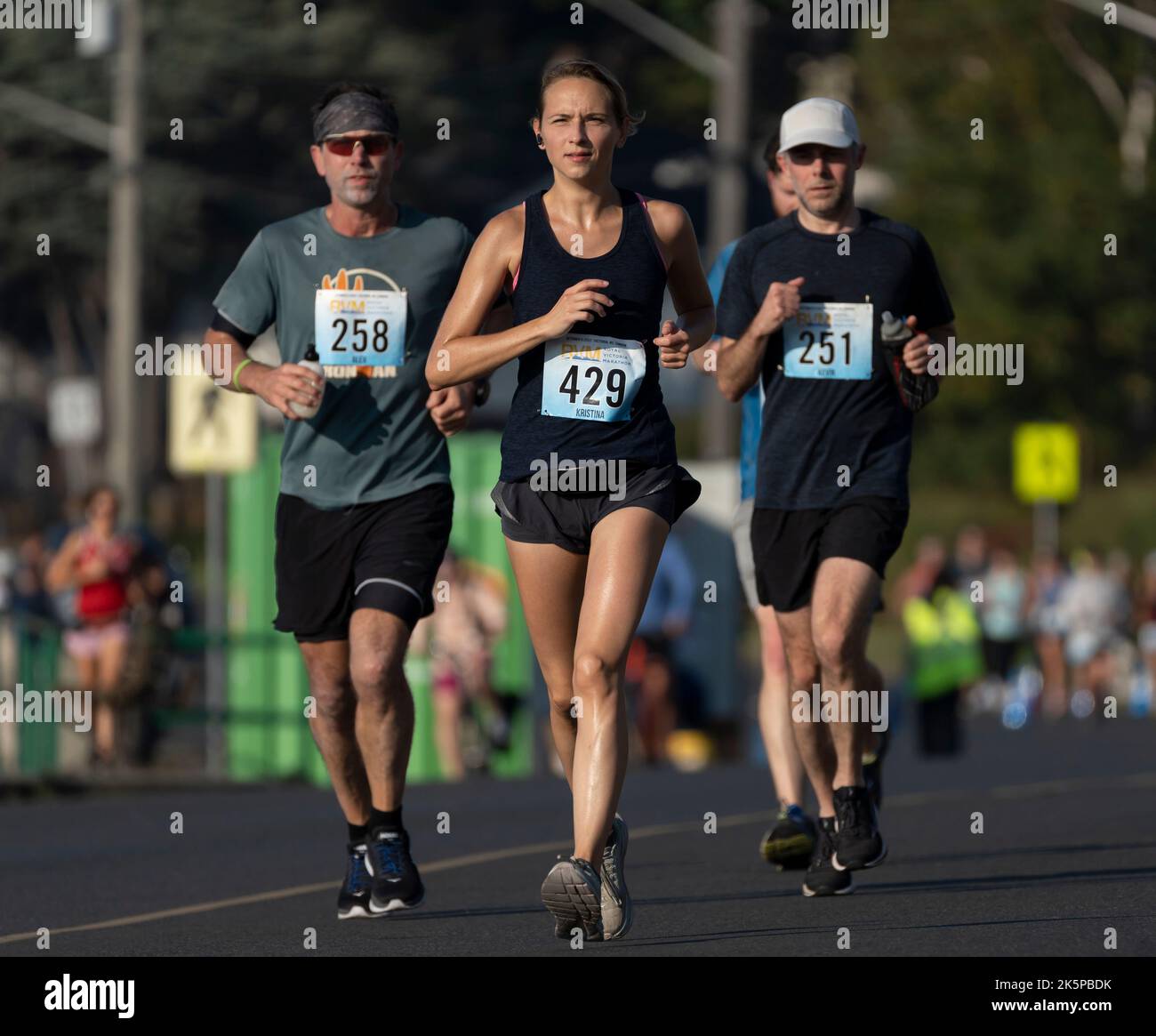 Runners on Beach Drive in the Royal Victoria Marathon on October 9 ...