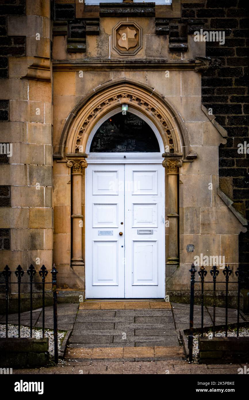 The Castle manor front door with stone and brick Stock Photo - Alamy