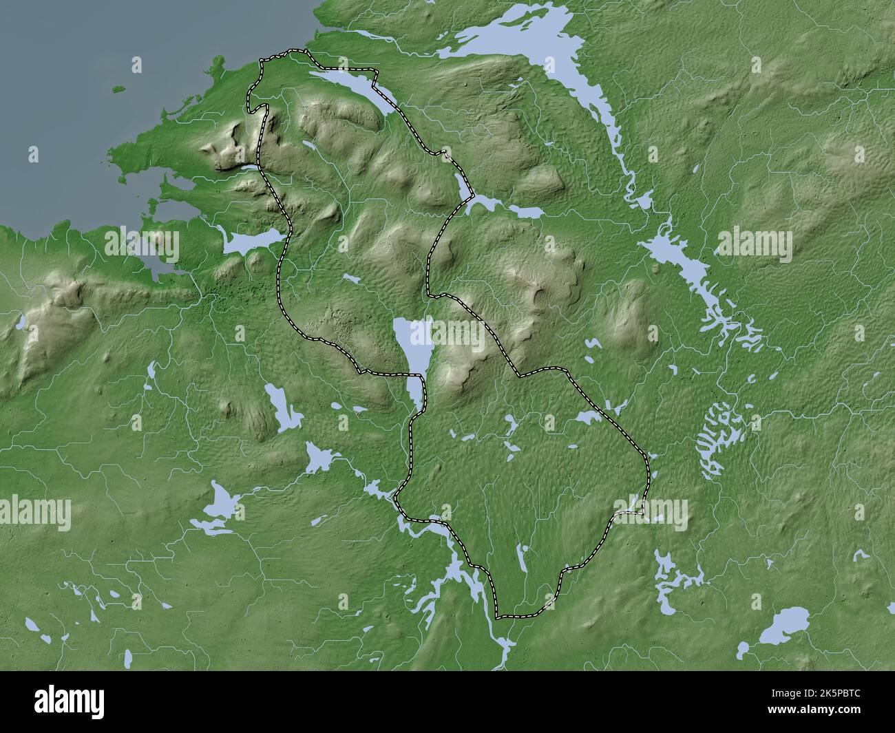 Leitrim, county of Ireland. Elevation map colored in wiki style with ...