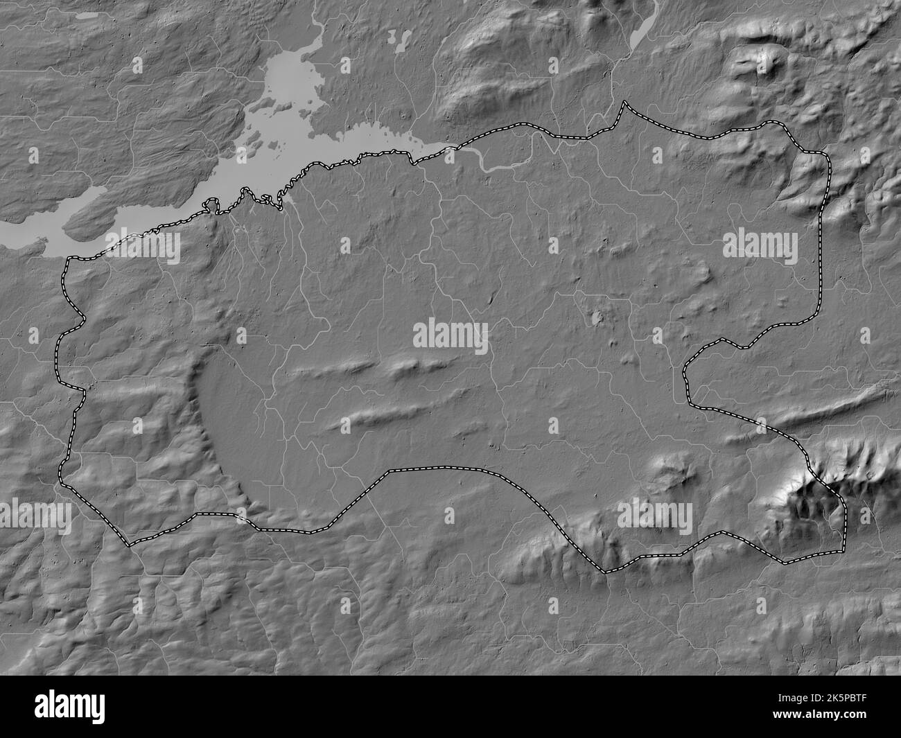 Limerick, county of Ireland. Bilevel elevation map with lakes and ...