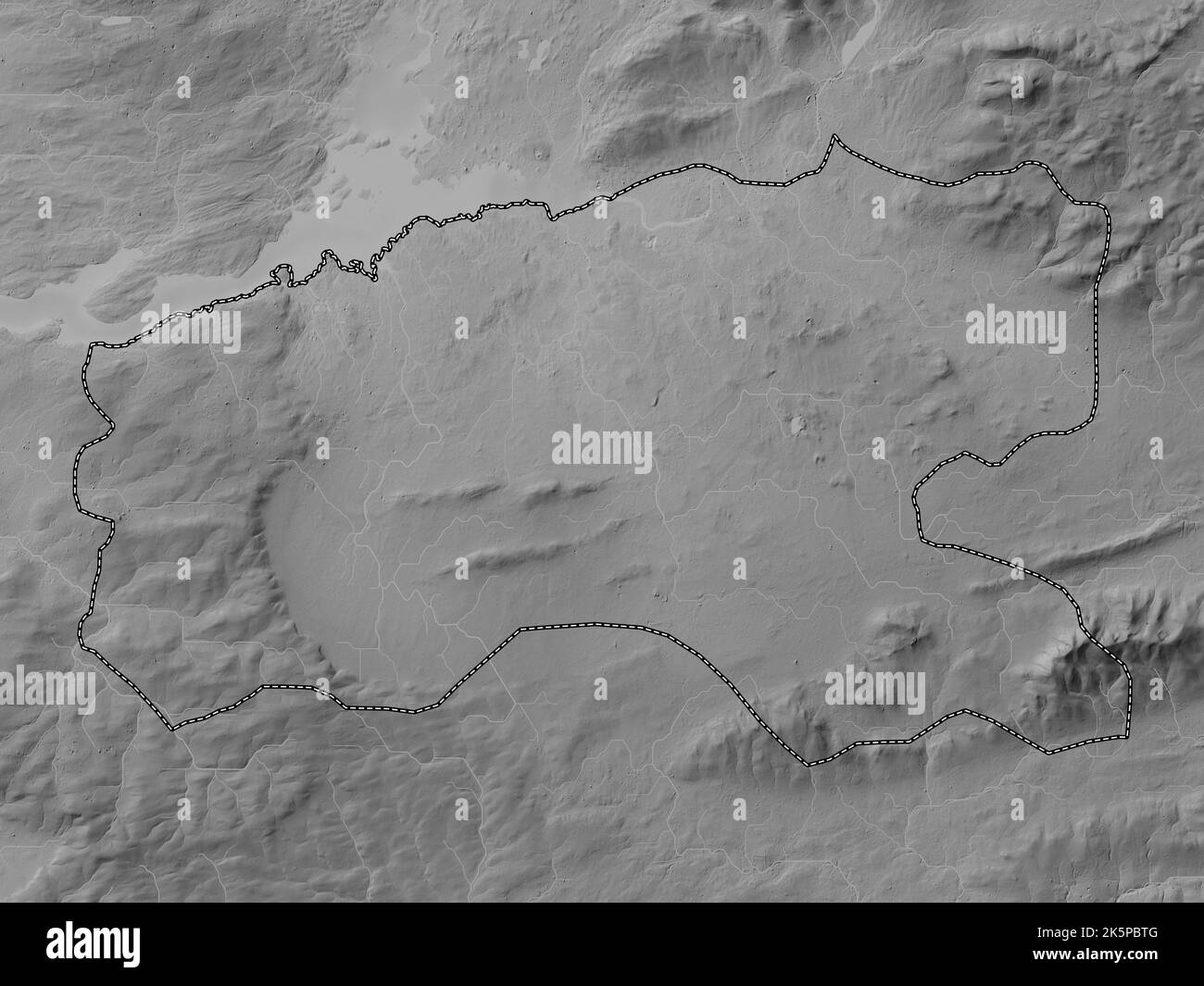 Limerick, county of Ireland. Grayscale elevation map with lakes and ...