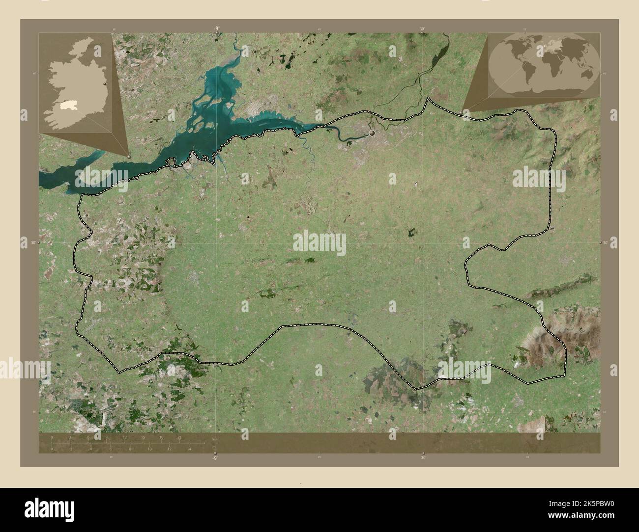 Limerick, county of Ireland. High resolution satellite map. Corner ...