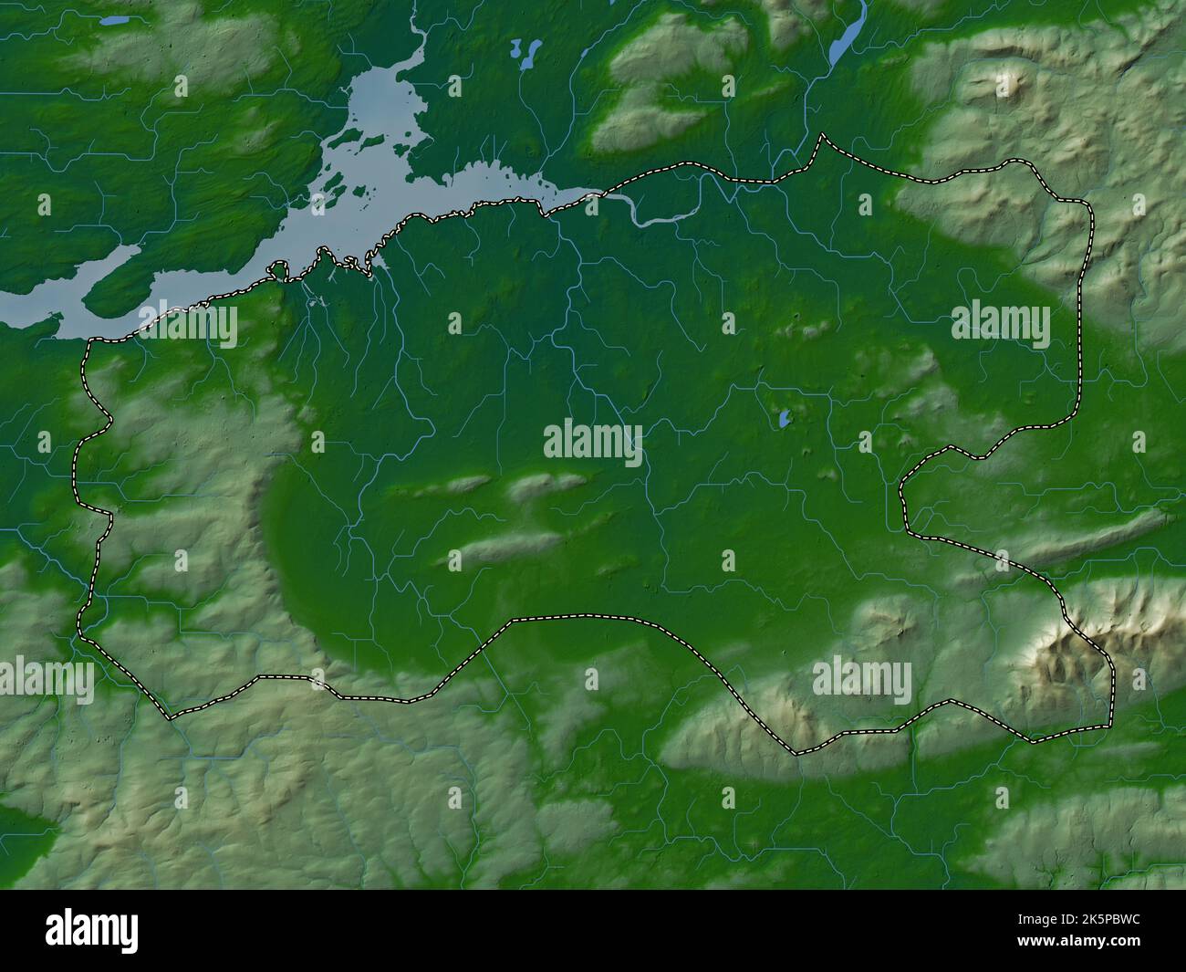 Limerick, county of Ireland. Colored elevation map with lakes and ...