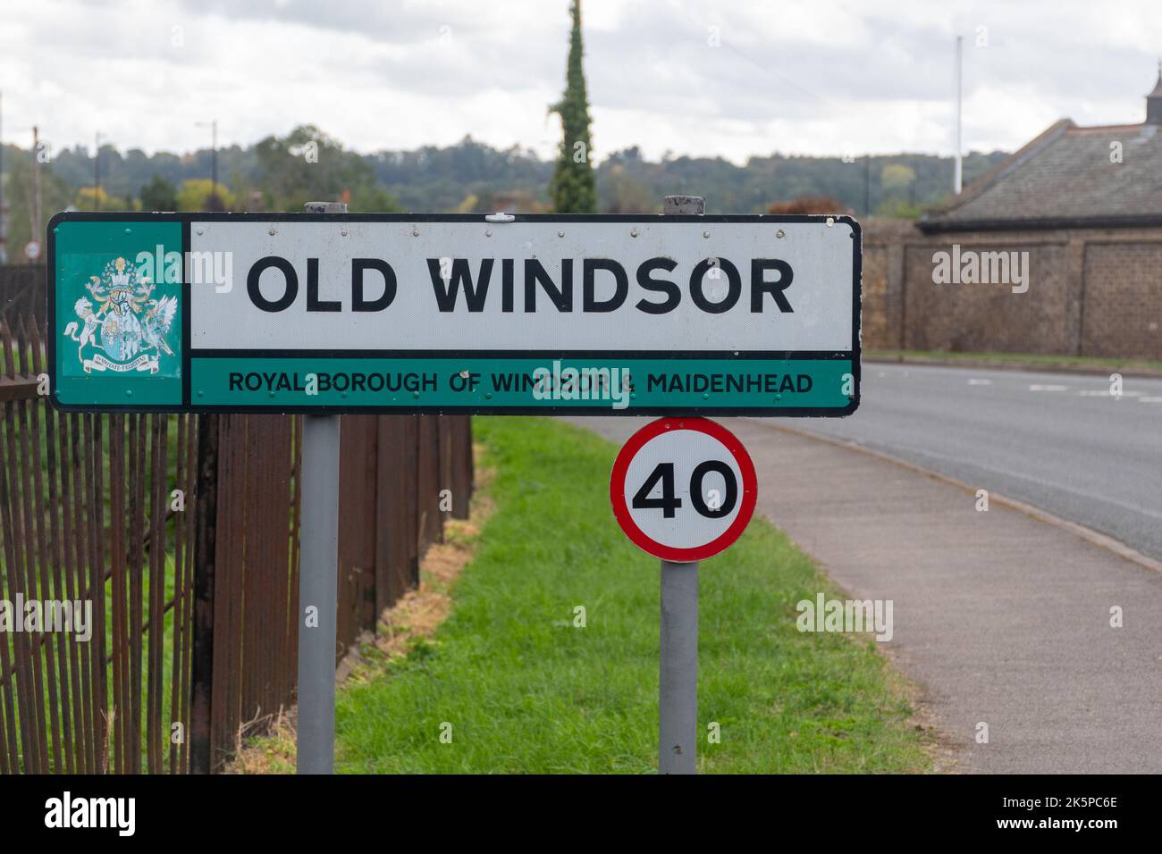 Old Windsor village sign, Berkshire, England, UK Stock Photo - Alamy