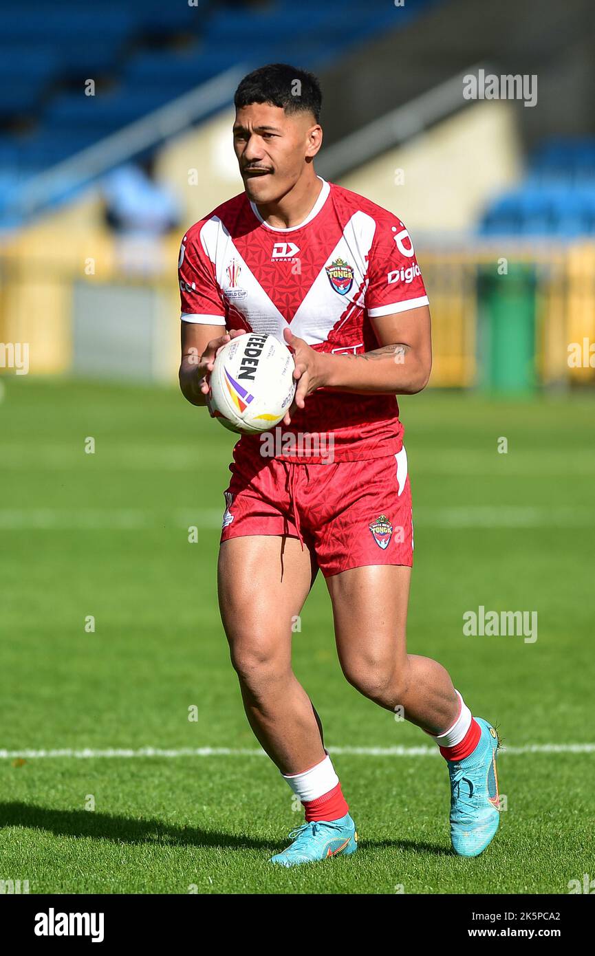 Halifax, England -8th October 2022 - Junior Amone of Tonga during the ...